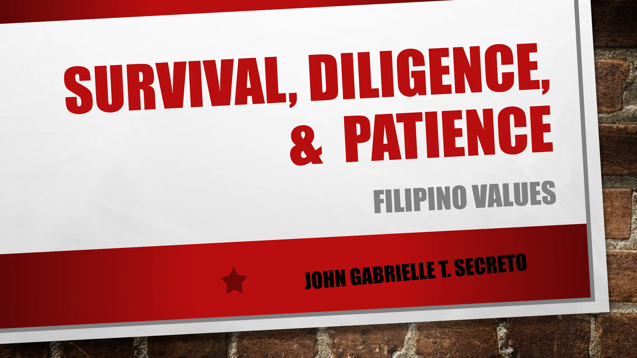 Survival-diligence-patience. Philippines | PPTX