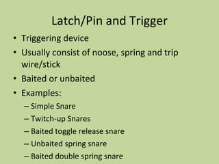 Survival - Traps and snares - 715 squadron | PPT