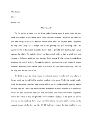 Survival 101 | DOCX