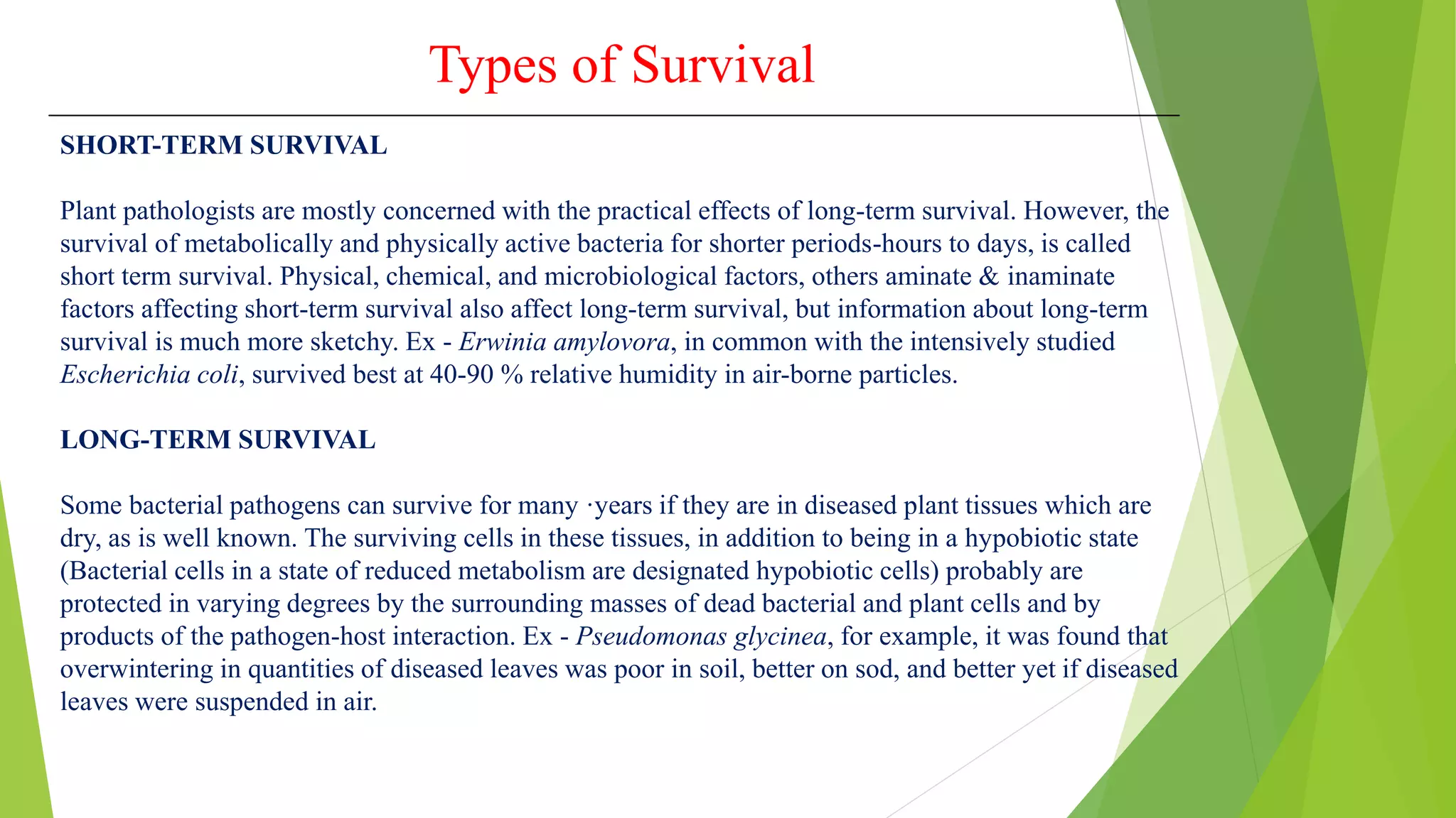 Survival and dissemination of phytopathogenic bacteria | PPTX