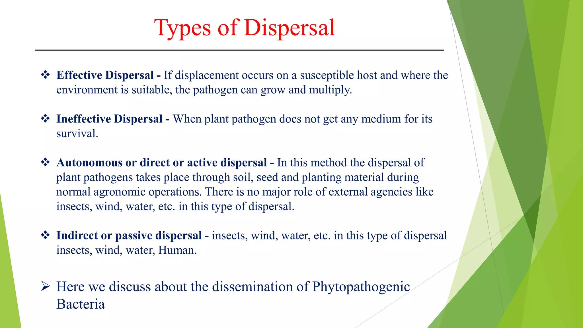 Survival and dissemination of phytopathogenic bacteria | PPTX