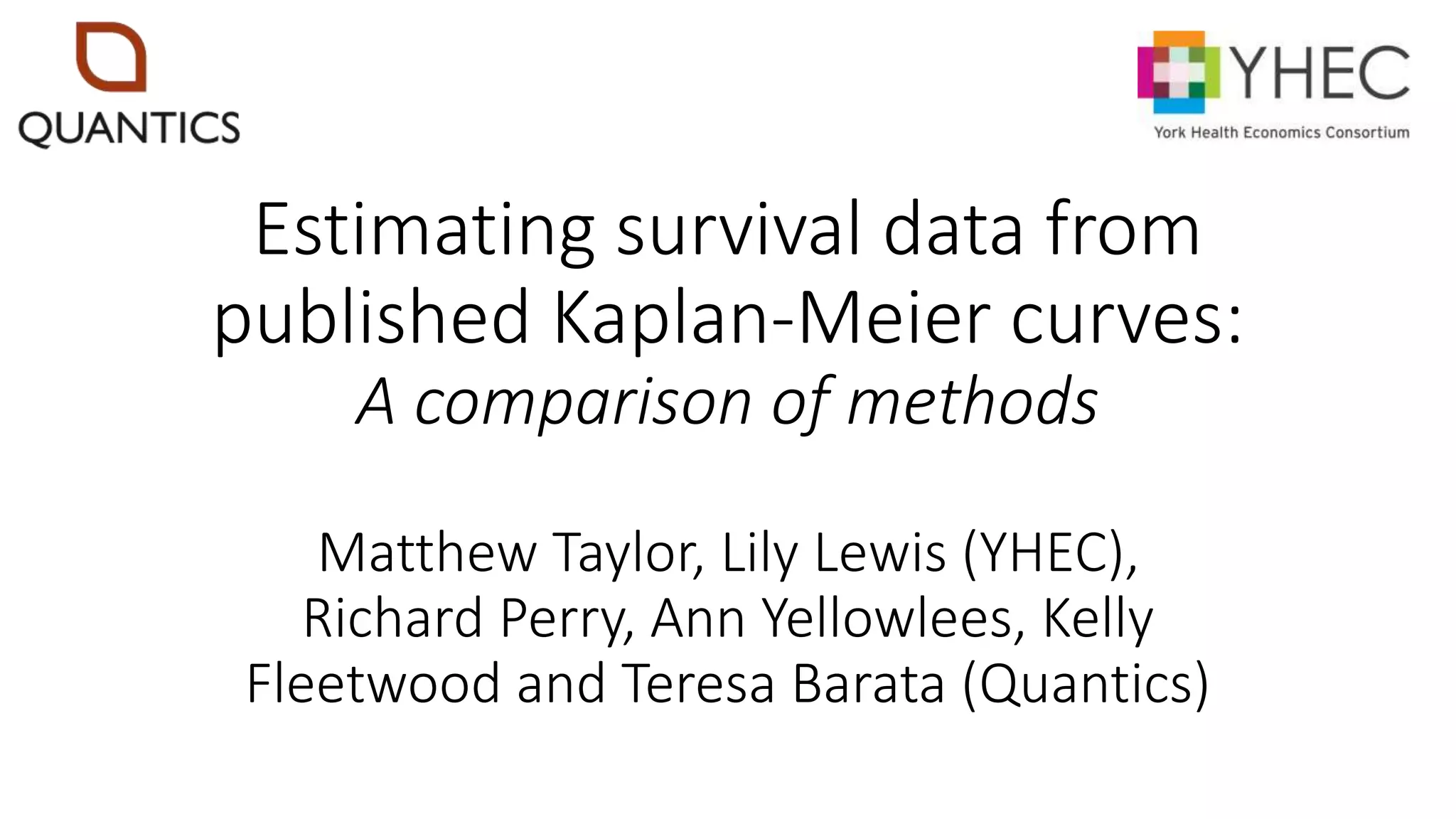 Estimating survival data from published Kaplan-Meier curves: A ...