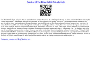 Survival Of The Fittest | PDF