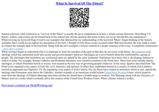 Survival Of The Fittest | PDF