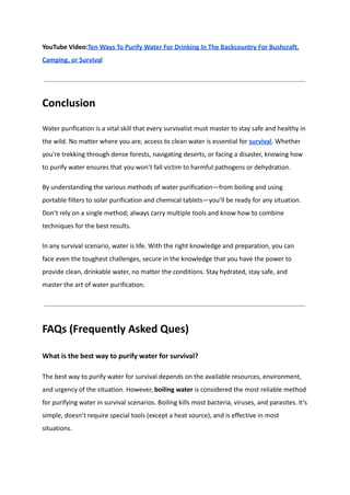 🌍 Survival Water Purification Methods- Proven Ways to Stay Hydrated in ...