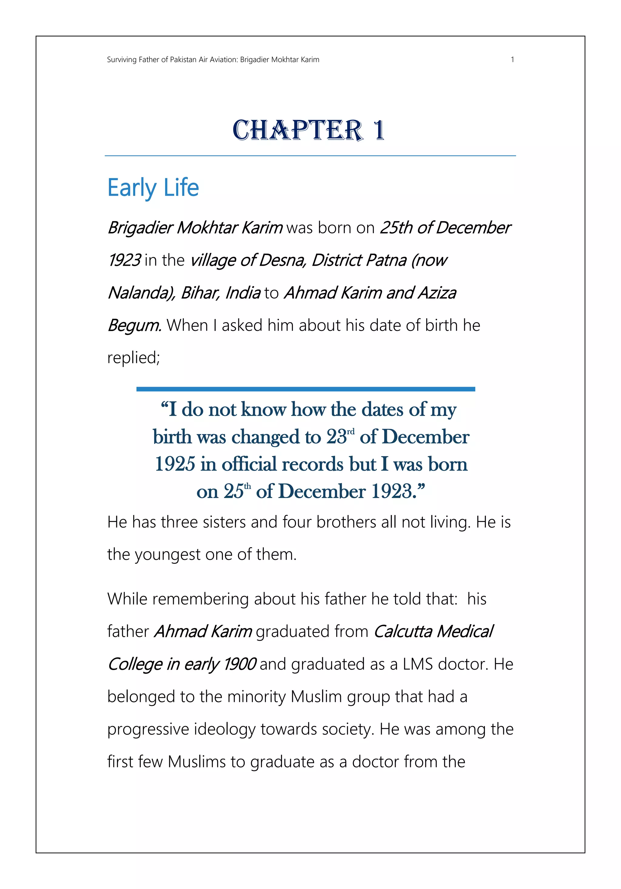 Surviving Father of Pakistan Army Aviation: Brigadier Mokhtar Karim | PDF