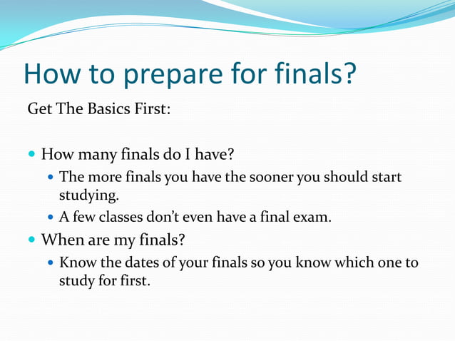 Surviving Final Exams | PPT