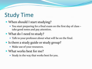 Surviving Final Exams | PPT