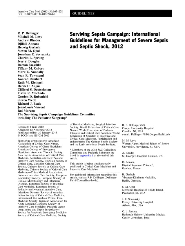 Surviving sepsis campaign | PDF