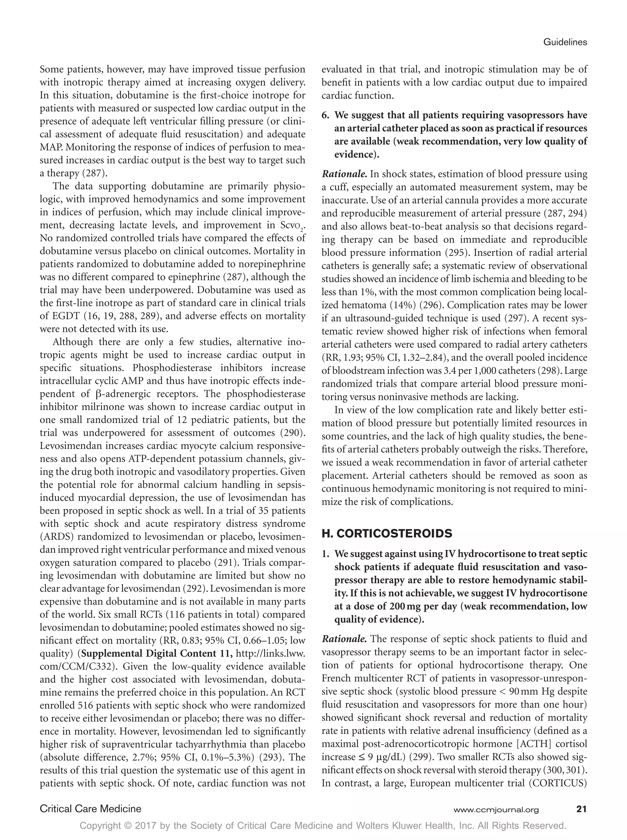 Sepsis Guidelines 2016-2017 | PDF