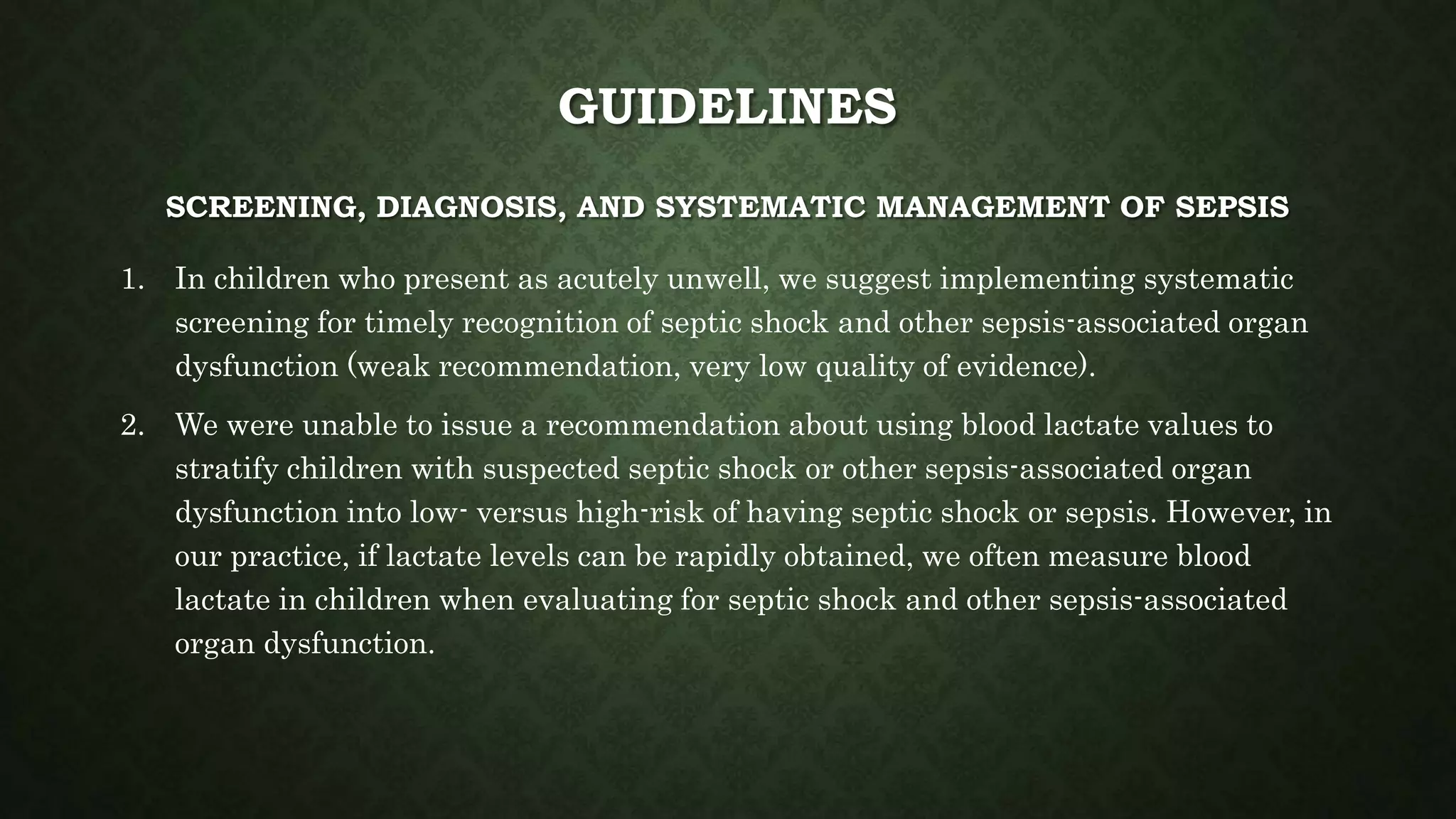 Surviving sepsis campaign international for pediatric | PPTX