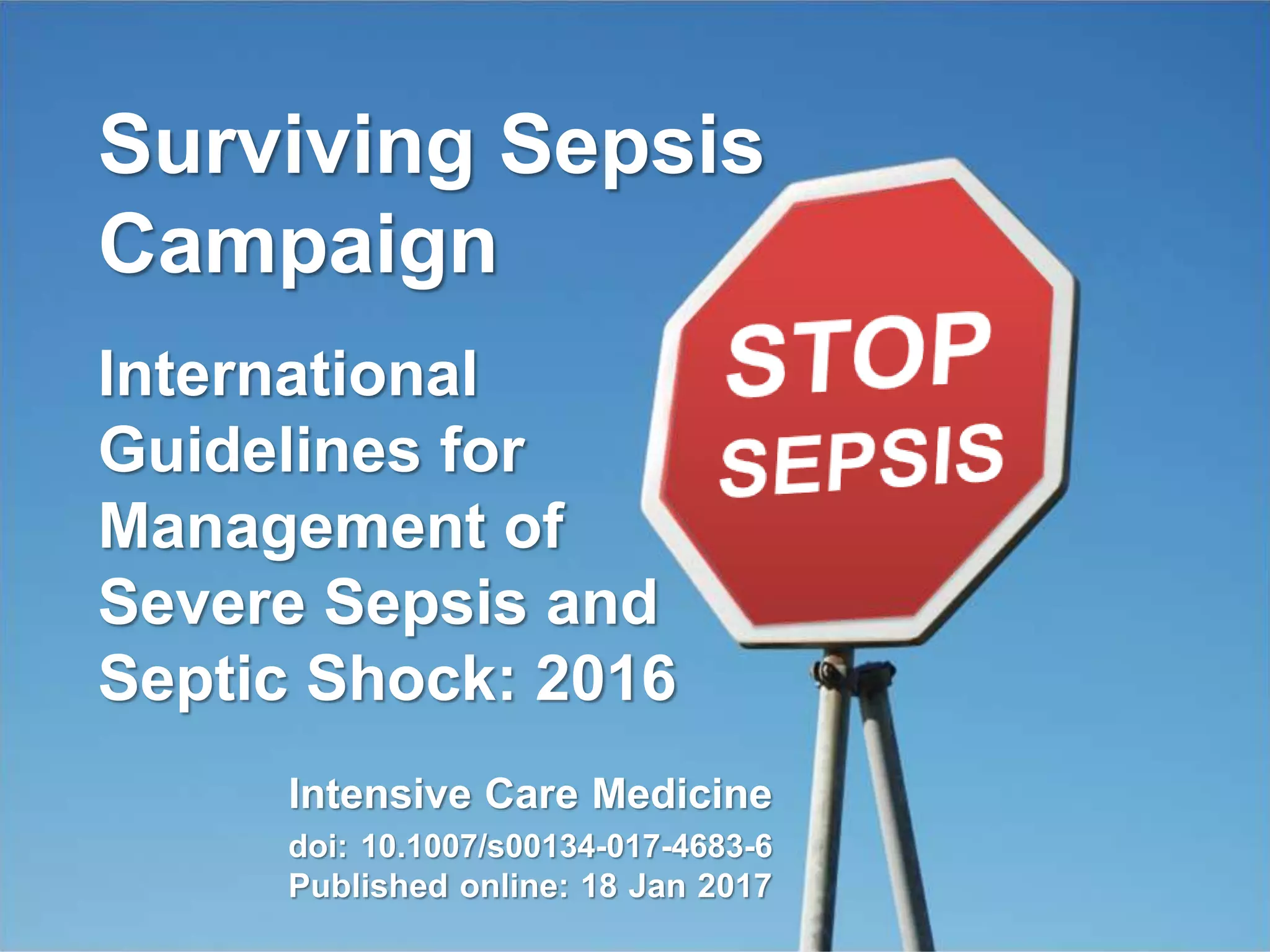 Surviving Sepsis Guidelines 2016 | PPTX