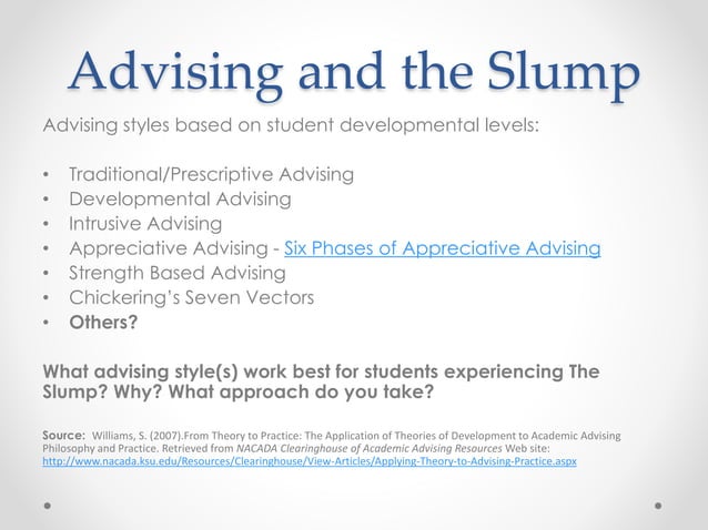 Academic Advising and "The Slump" | PPT