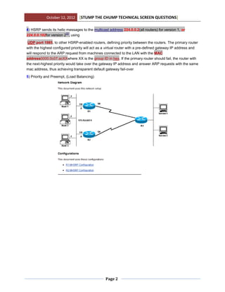 Surviving The Stump The Chump Interview Questions | DOCX | Computer Networking | Computing