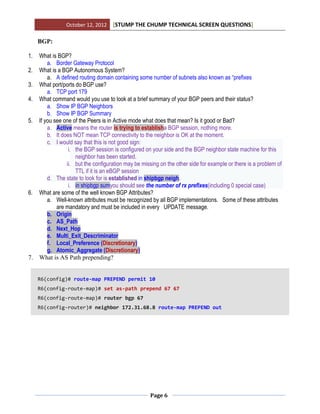 Surviving The Stump The Chump Interview Questions | DOCX | Computer Networking | Computing
