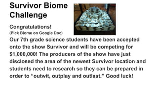 Survivor Game Presentation for Schools and Businesses | PPTX