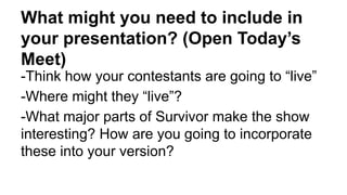 Survivor Game Presentation for Schools and Businesses | PPTX