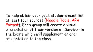 Survivor Game Presentation for Schools and Businesses | PPTX