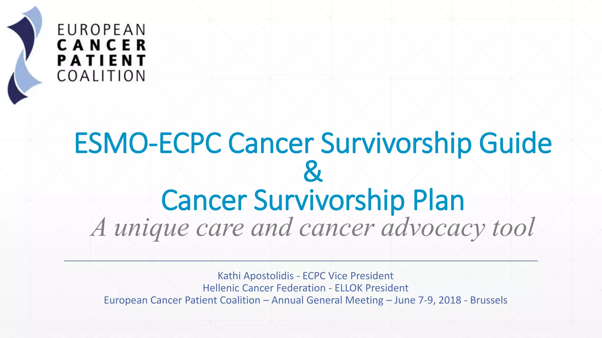 ESMO-ECPC Cancer Survivorship Guide | PPTX