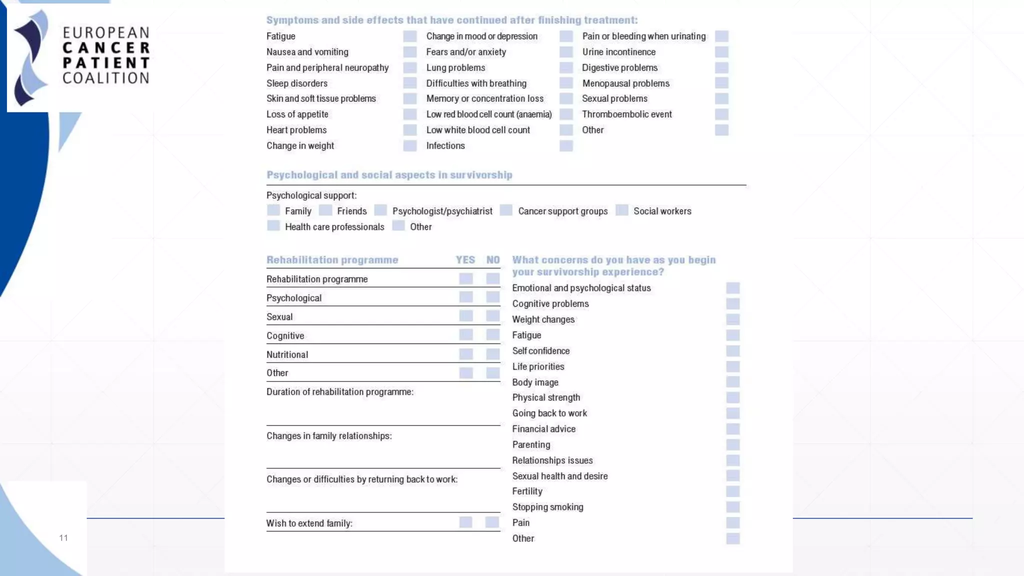 ESMO-ECPC Cancer Survivorship Guide | PPTX