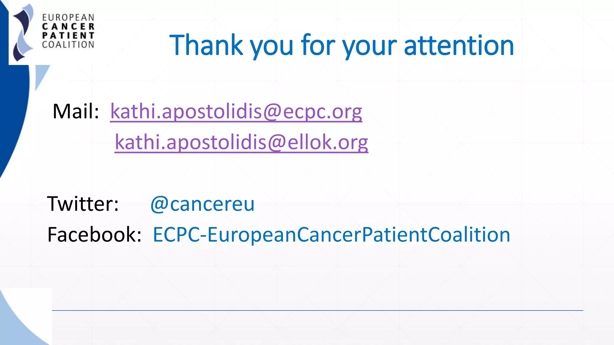 ESMO-ECPC Cancer Survivorship Guide | PPTX
