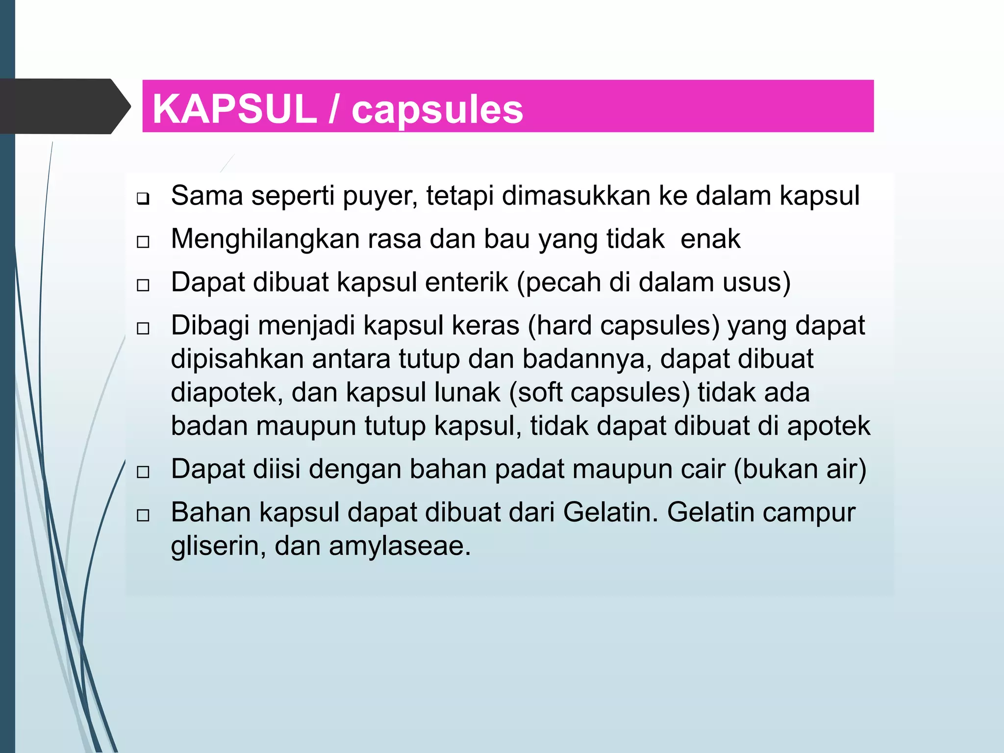 PENGGOLONGAN DAN BENTUK SEDIAAN OBAT | PPTX