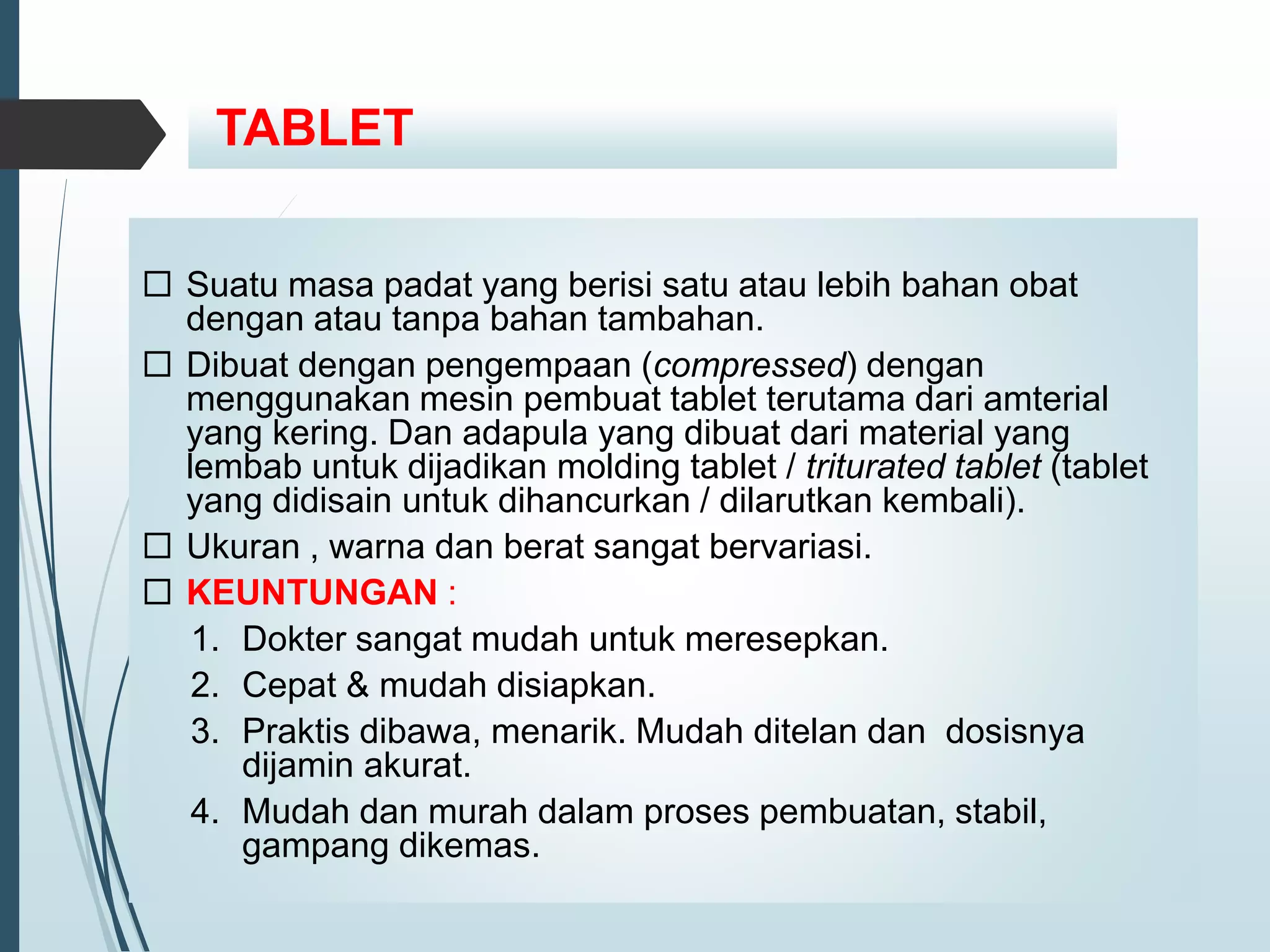 PENGGOLONGAN DAN BENTUK SEDIAAN OBAT | PPTX