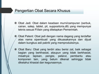 PENGGOLONGAN DAN BENTUK SEDIAAN OBAT | PPTX