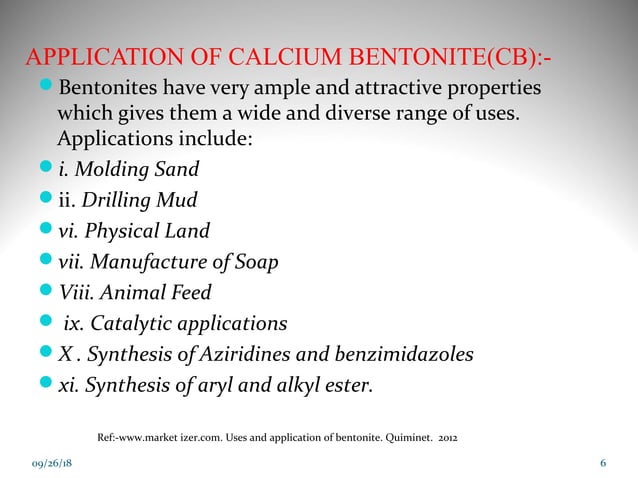 Surface activation of Calcium bentonite clay | PPT