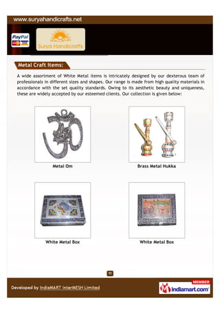 Surya Handicrafts, India, Jaipur, Wooden Works | PDF