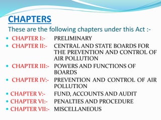the air (prevention and control of pollution) act, 1981 | PPTX
