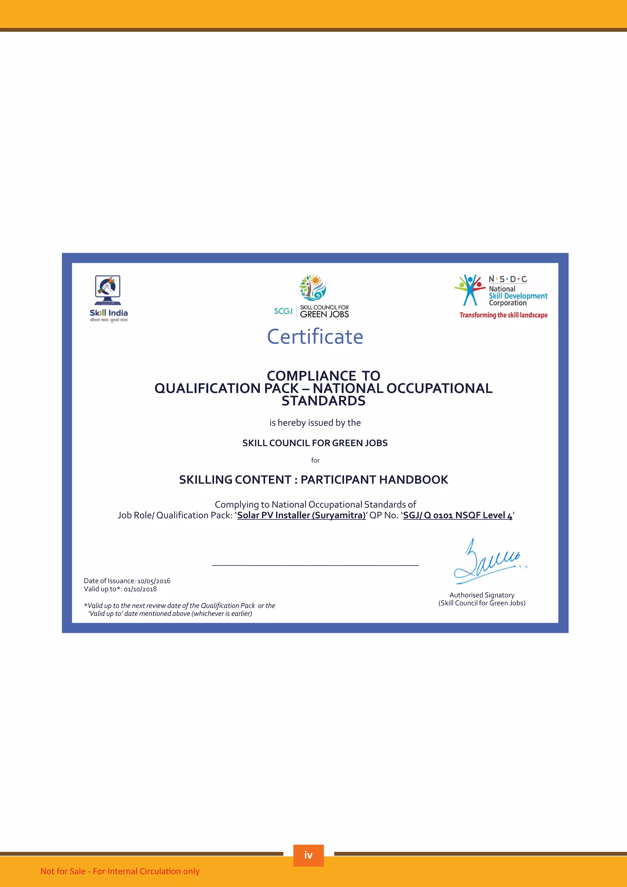 Suryamitra Solar PV Installar Hand book | PDF