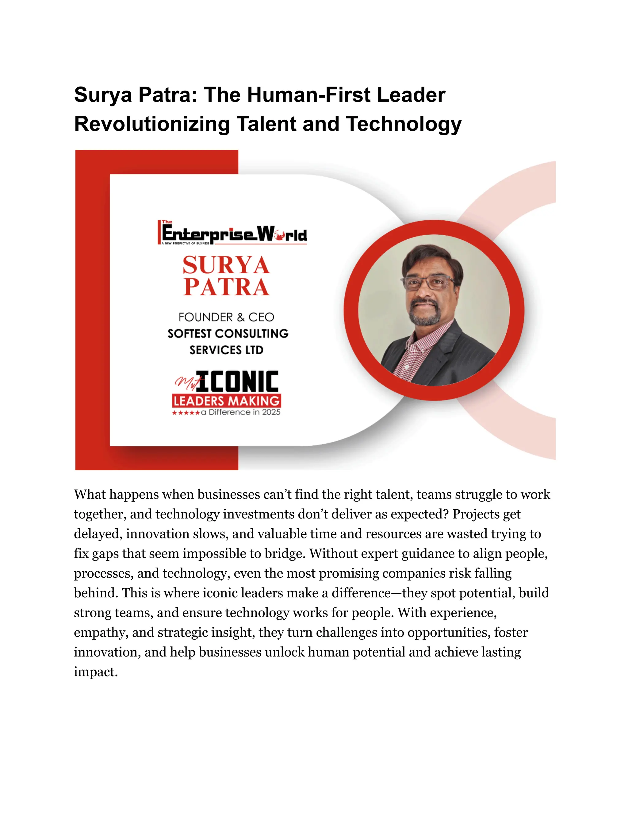 Surya Patra The Human-First Leader Revolutionizing Talent and ...