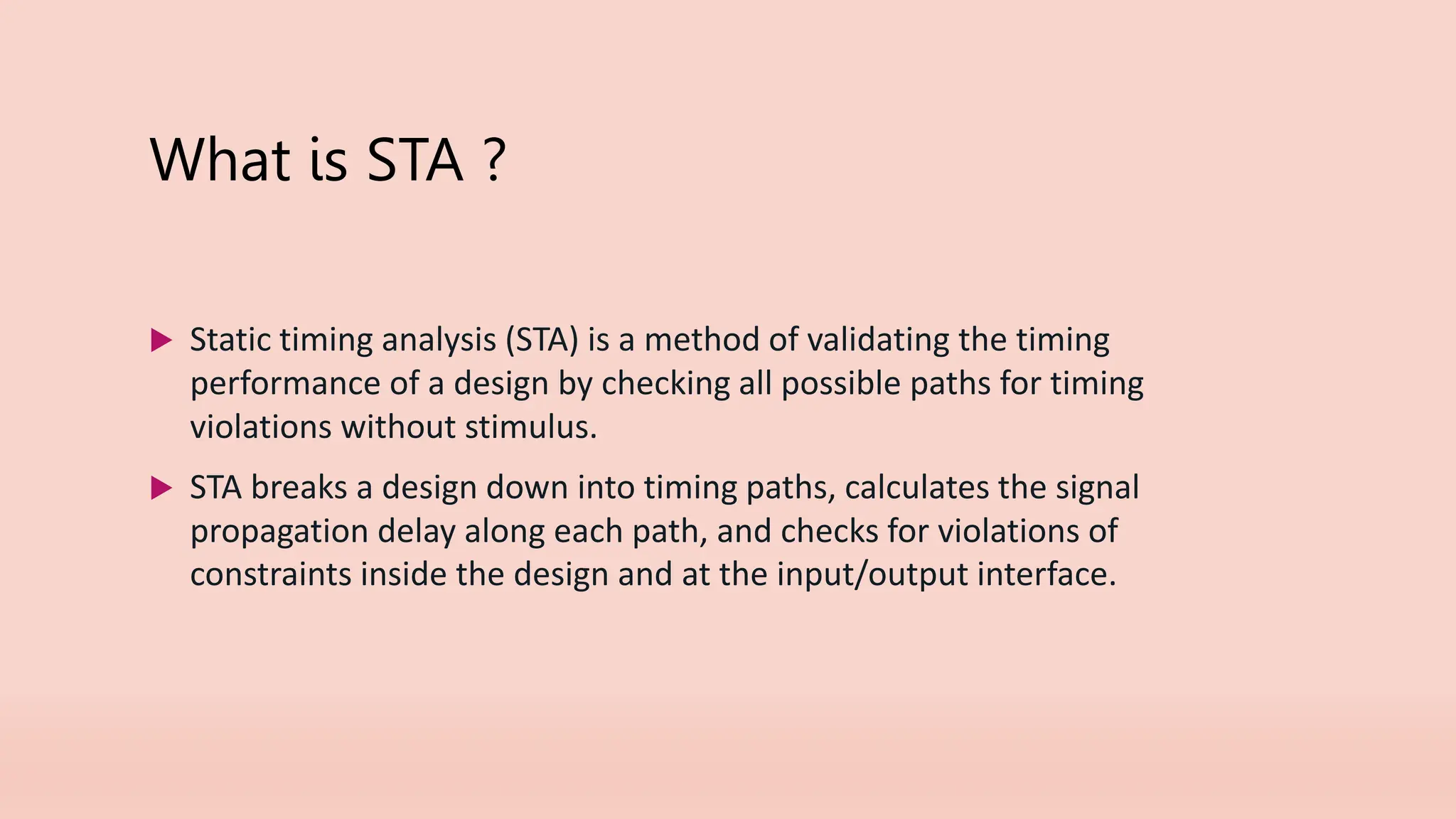 surya_ppt.pptx Inputs and outputs of STA for timing information and ...