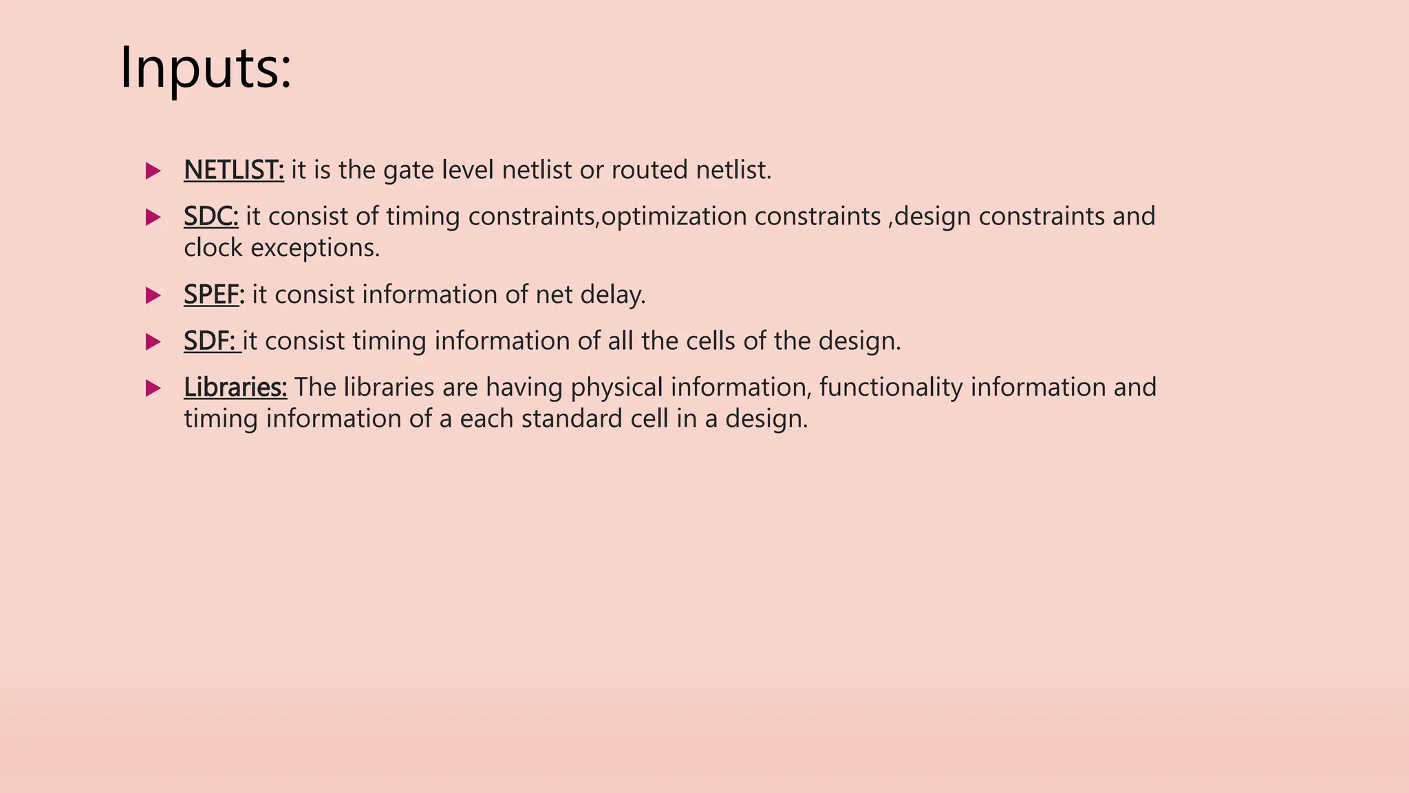 surya_ppt.pptx Inputs and outputs of STA for timing information and ...