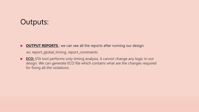 surya_ppt.pptx Inputs and outputs of STA for timing information and ...