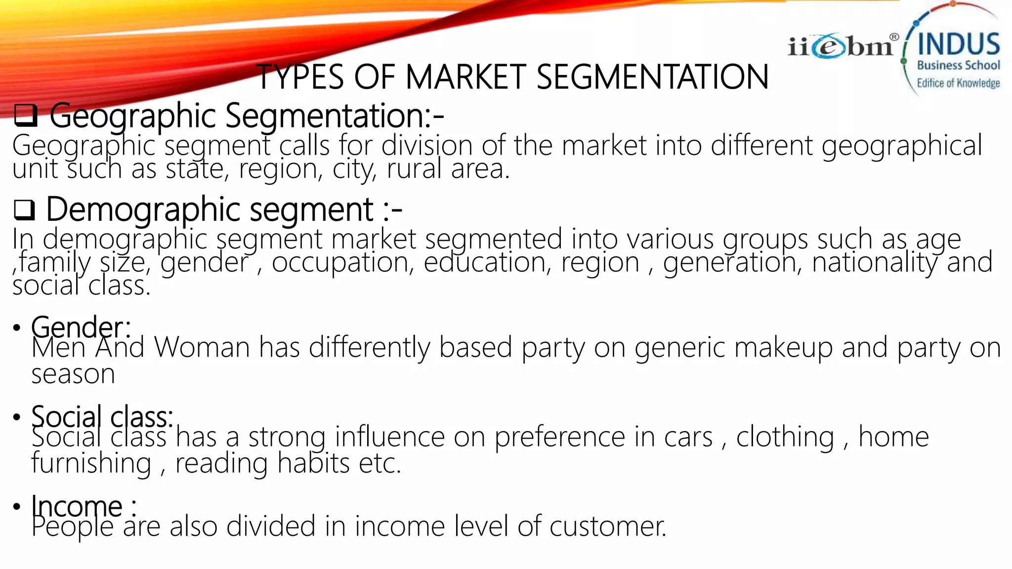 Presentation on Market segmentation | PPTX