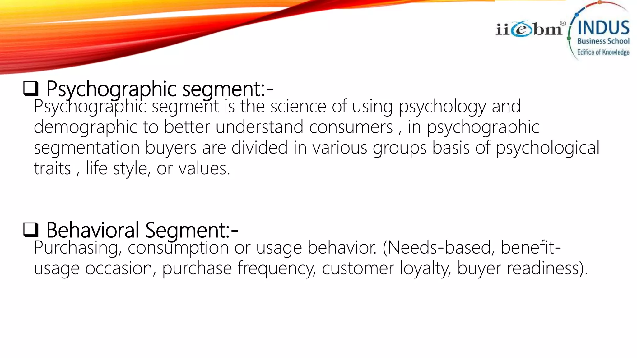 Presentation on Market segmentation | PPTX