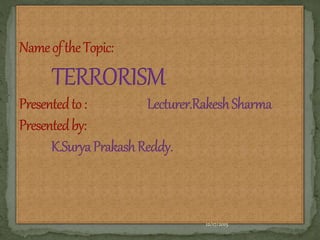 terrorism ppt | PPTX