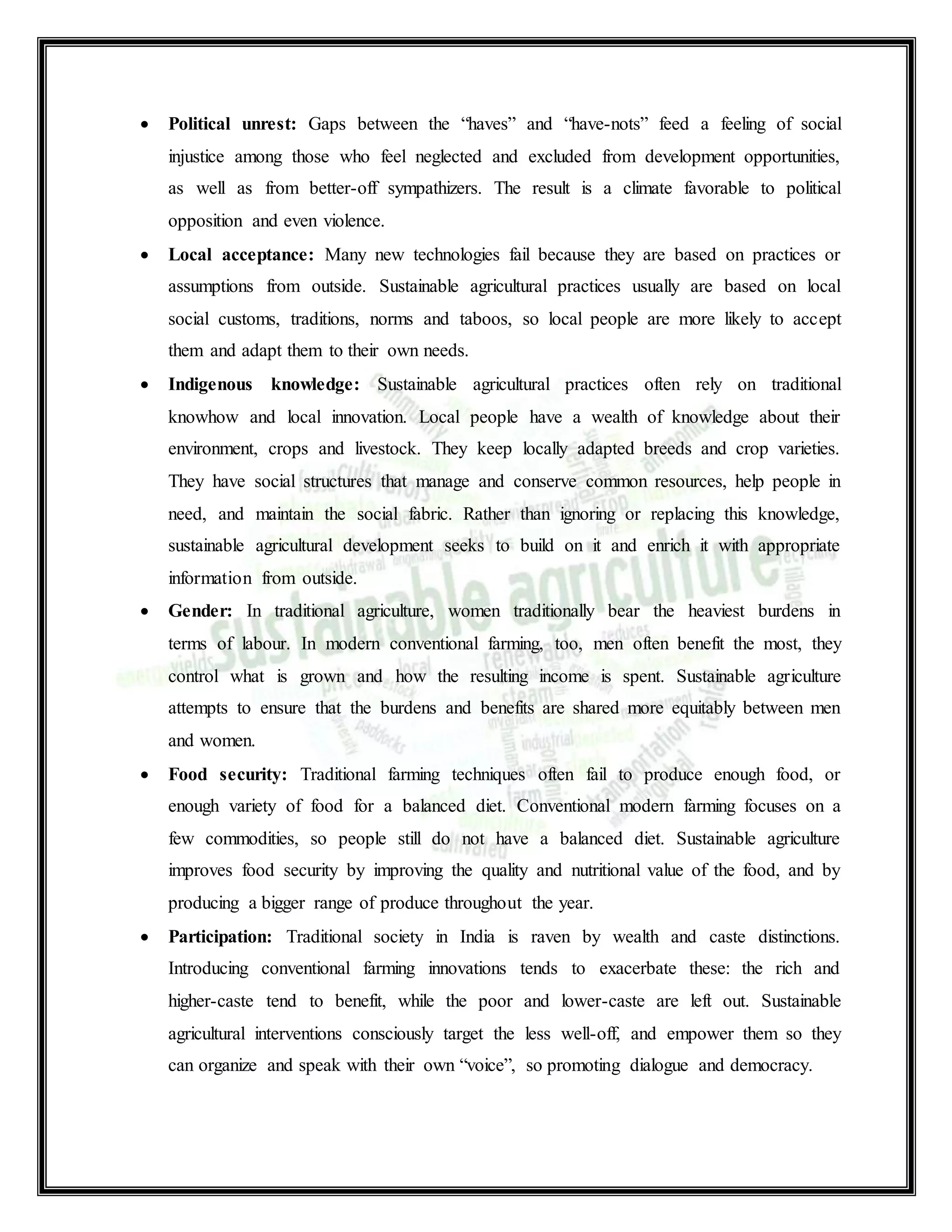 Sustainable Agriculture in India | DOCX