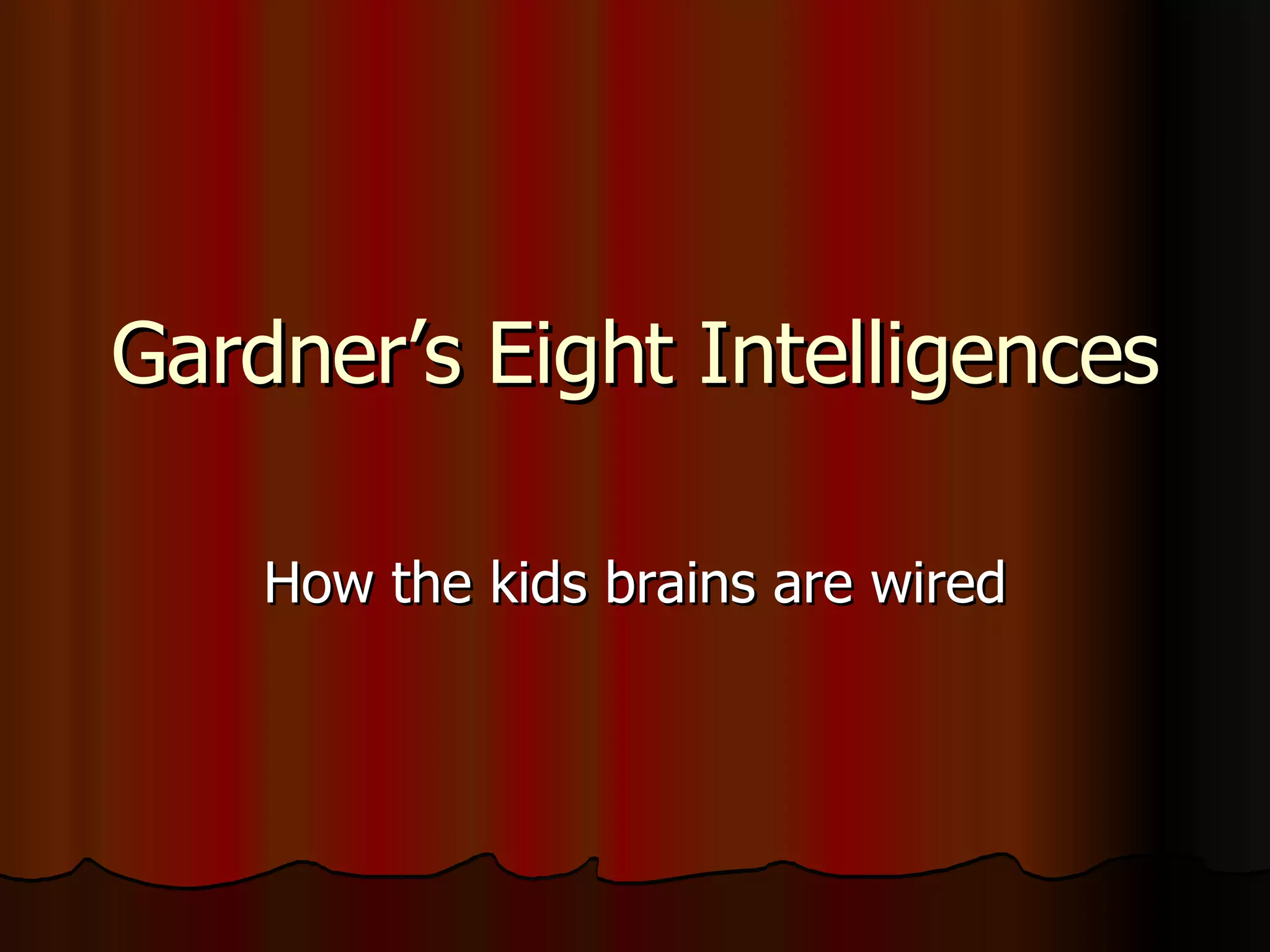 Susan S Gardner S Eight Intelligences | PPT