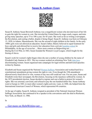 Susan B Anthony | PDF