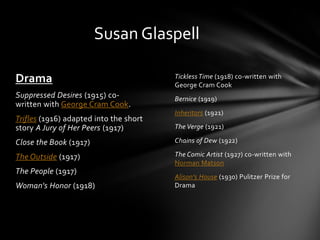 Susan glaspell | PPTX