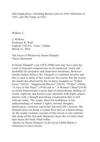 Susan GlaspellHer complete name is Susan Keating Glaspell, born .docx ...