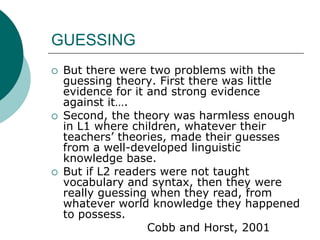 Reading and Vocabulary: Knowing, Guessing and Looking It Up | PPTX