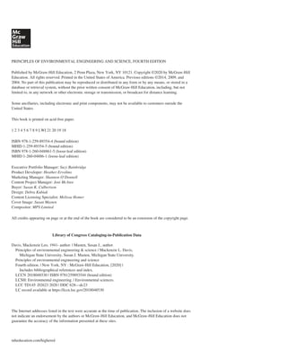 Susan J. Masten and Mackenzie L. Davis - Principles of Environmental ...