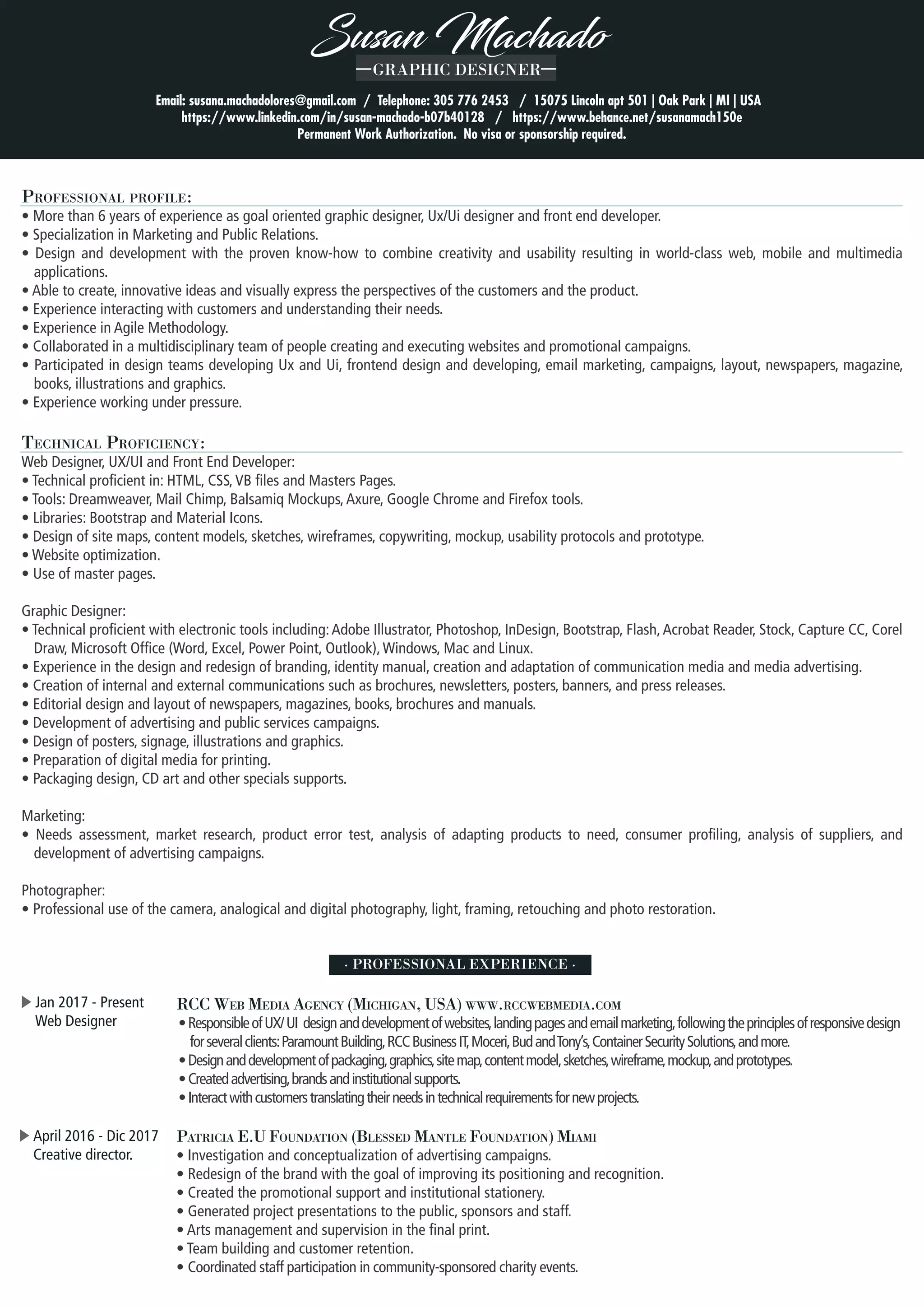 Susan machado resume | PDF