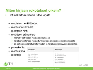 Miten kirjaan rokotukset oikein | PDF