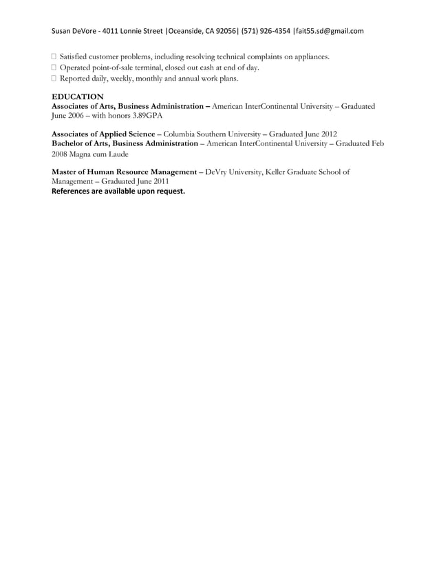Susan resume sept2015 | PDF