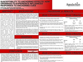 Susceptibility to Anchoring Effects and Openness-to-Experience (Keith Dowd) | PPT